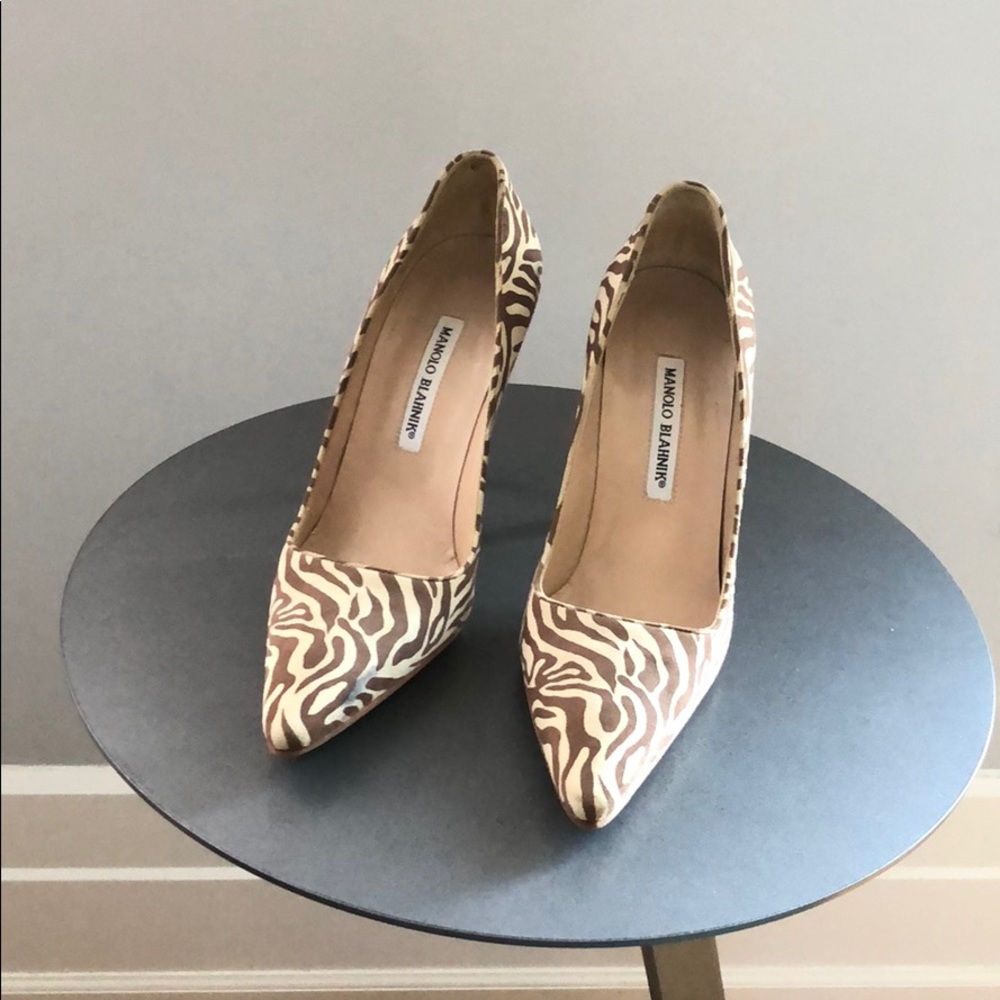 Manolo Blahnik Zebra Print Pumps. - Gem